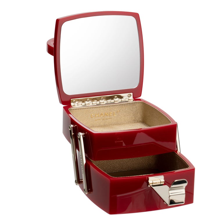 Chanel Minaudière Limited Edition Red Lucite Vanity Case With Mirror ...