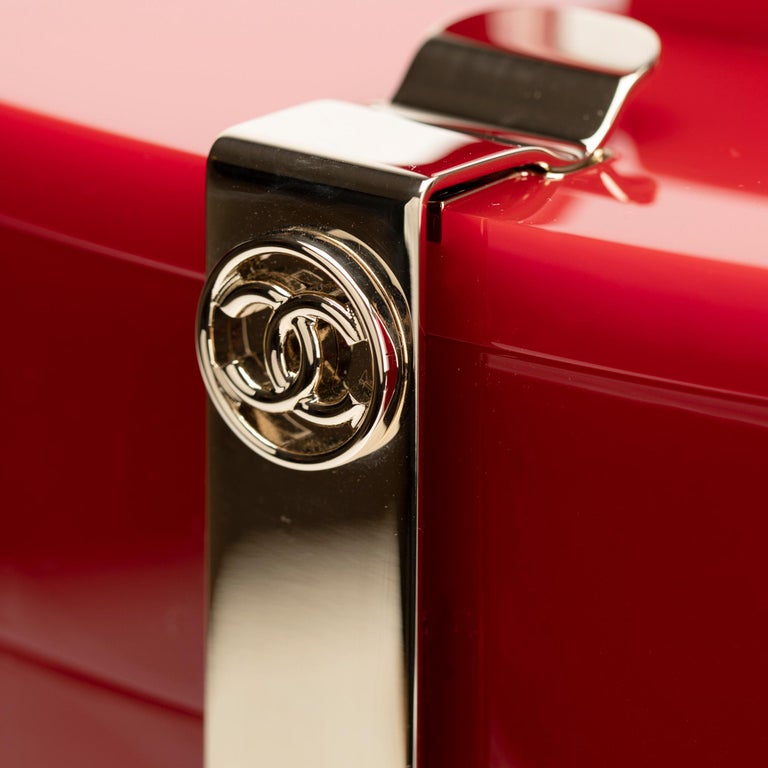 Chanel Minaudière Limited Edition Red Lucite Vanity Case With Mirror ...