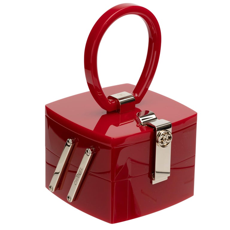 Chanel Minaudière Limited Edition Red Lucite Vanity Case With Mirror ...