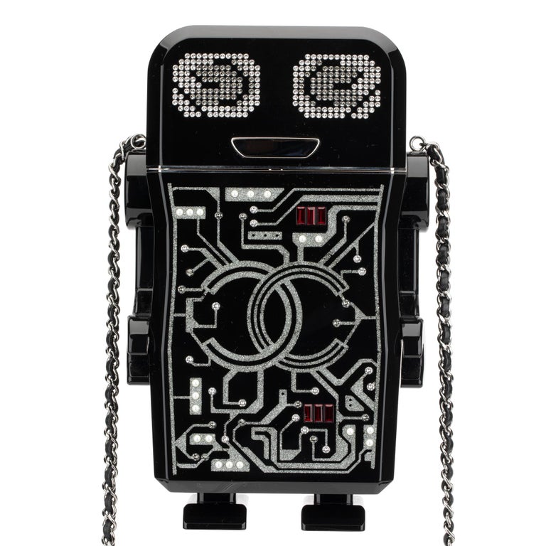 Chanel Minaudière Limited Edition Robot Silver-Tone Hardware For Sale ...