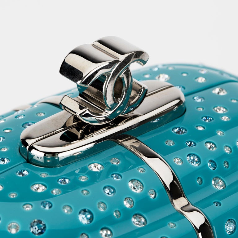 Chanel Minaudière Limited Edition Turquoise Snow Gondola Silver-Tone ...