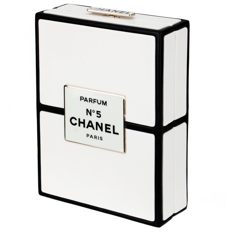 Chanel Minaudière Limited Edition White and Black Chanel No.5 Perfume ...