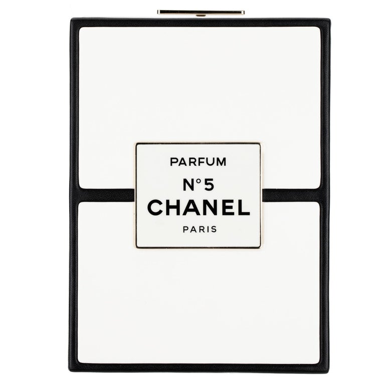 Chanel Minaudière Limited Edition White and Black Chanel No.5 Perfume ...