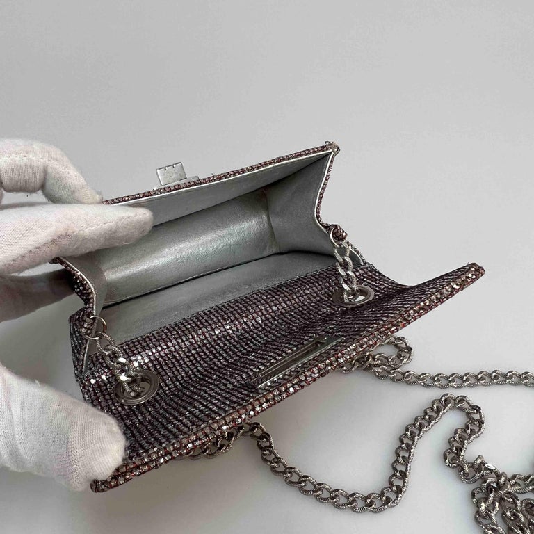 CHANEL Mini 255 Bag in Pink and Silver Rhinestones For Sale at 1stDibs