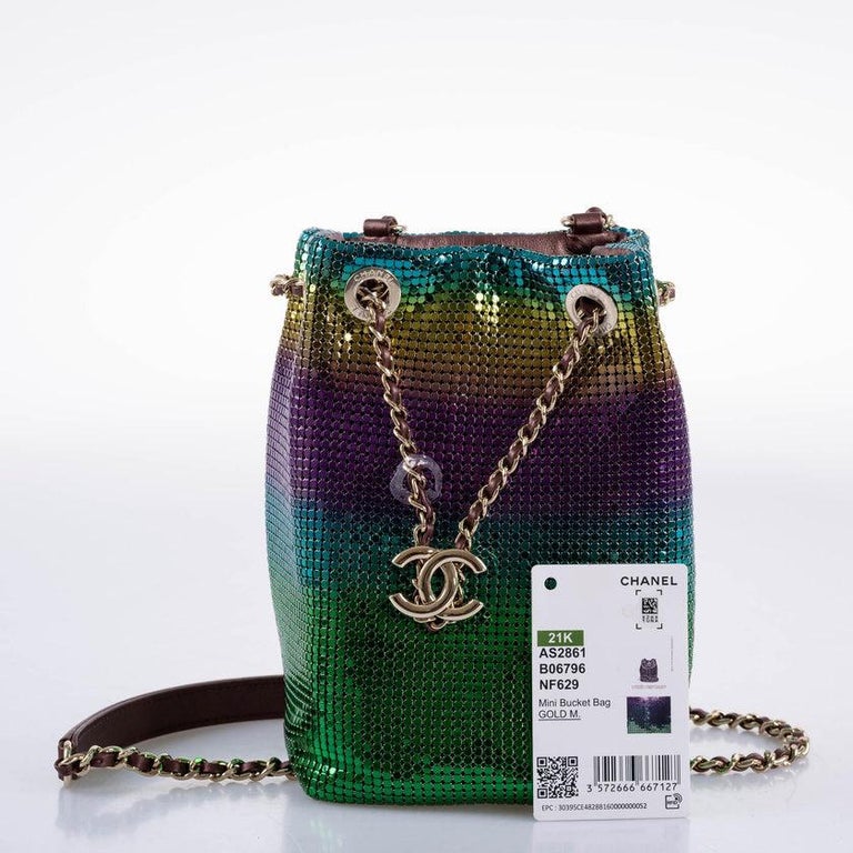 Chanel Mini Bucket Bag Faded Metallic Mesh and Gold-Tone Metal ...