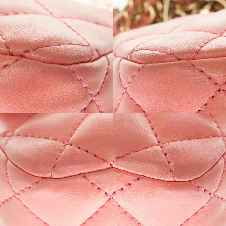 Chanel Mini Charms Shoulder bag in Pink quilted leather and gold ...