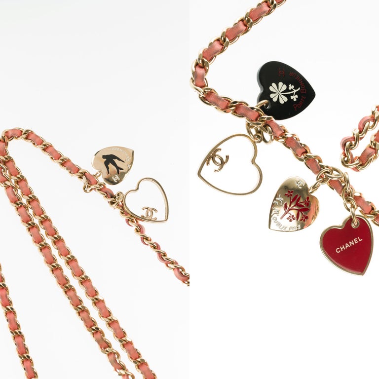 Chanel Mini Charms Shoulder bag in Pink quilted leather and gold ...