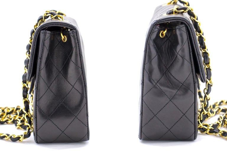 CHANEL Mini Square Small Chain Shoulder Crossbody Bag Black Quilt For ...