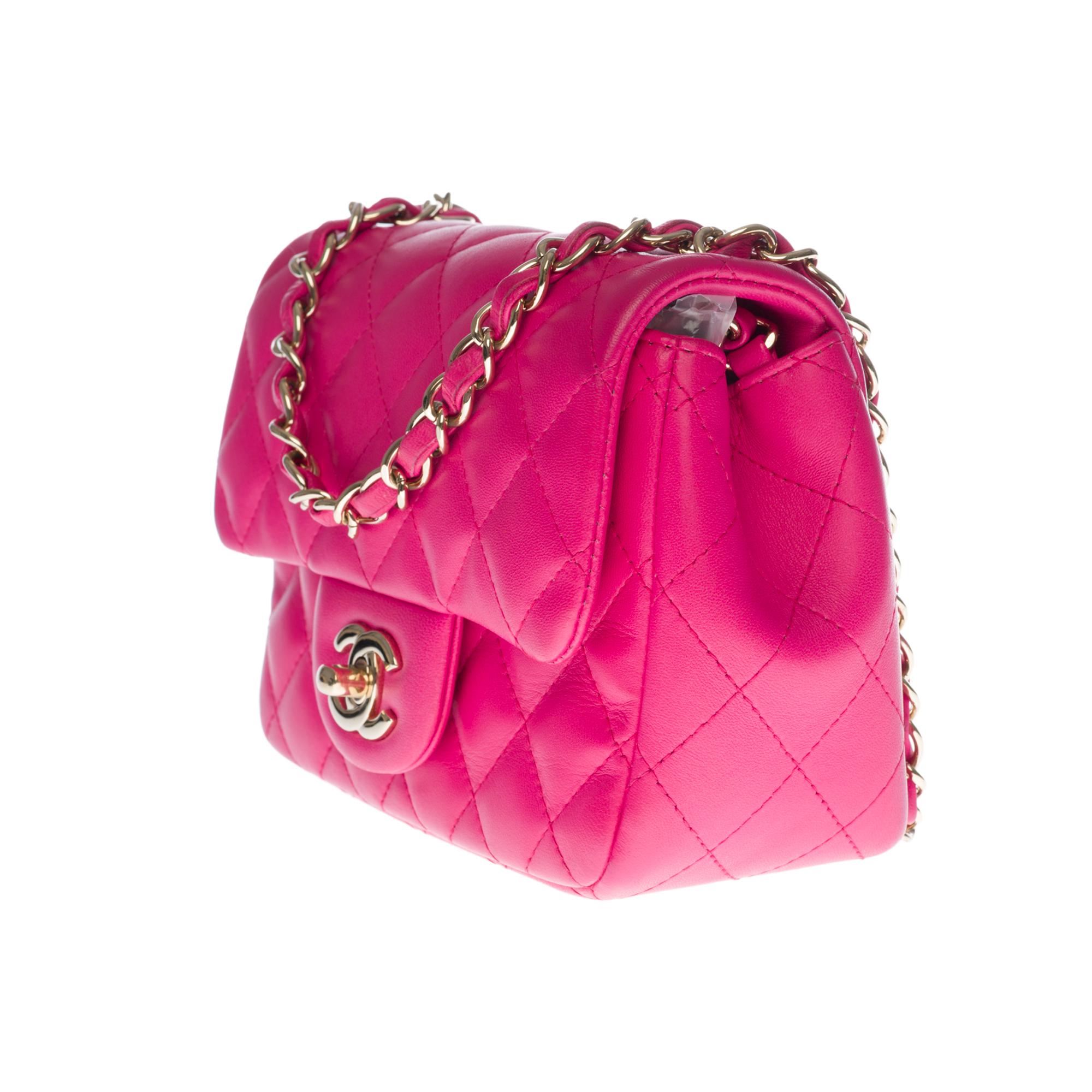 Chanel Mini Timeless Shoulder bag in Pink quilted leather and silver ...