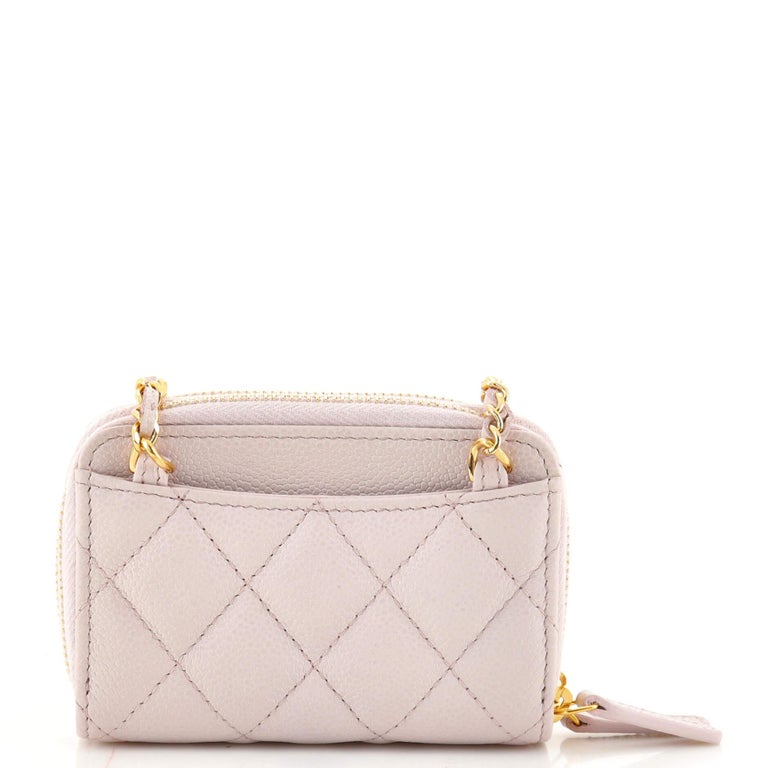 Chanel Miss Coco Strap Double Zip Wallet on Chain Quilted Caviar at 1stDibs