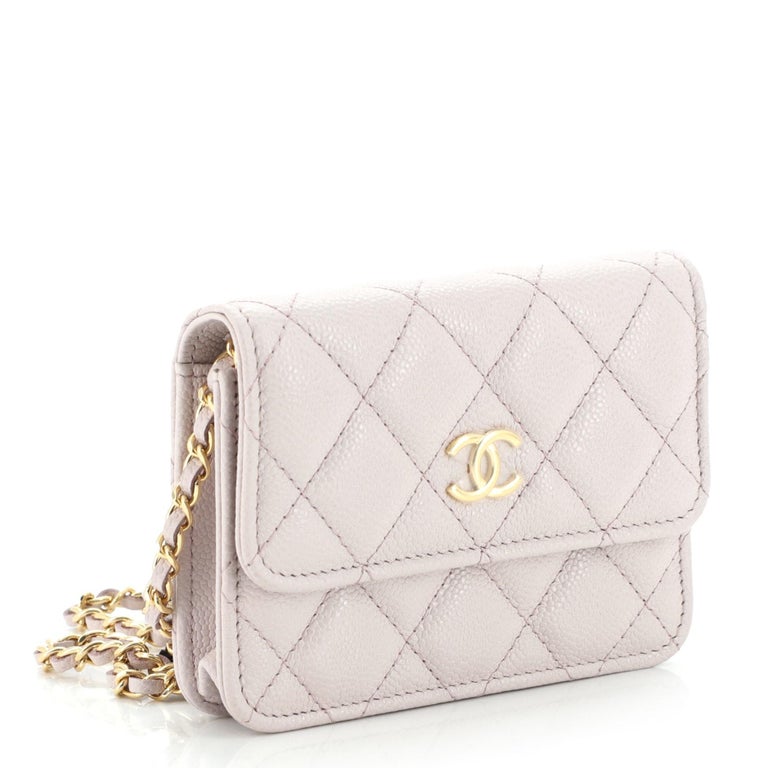 Chanel Miss Coco Strap Flap Clutch with Chain Quilted Caviar Mini at ...