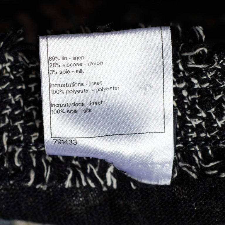 Chanel Monochrome Checkered Sequin Mini Dress M For Sale at 1stDibs