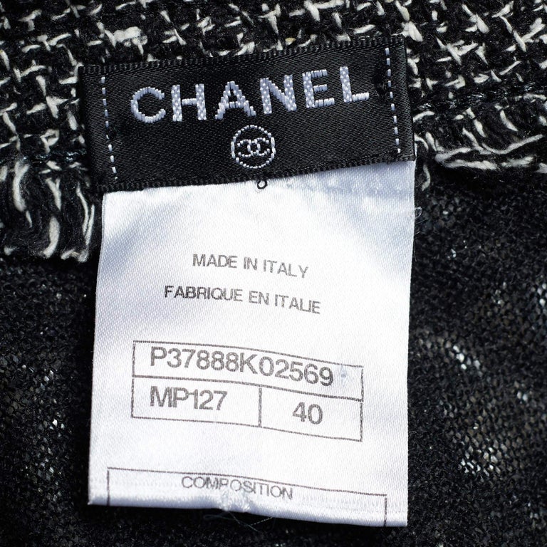 Chanel Monochrome Checkered Sequin Mini Dress M For Sale at 1stDibs