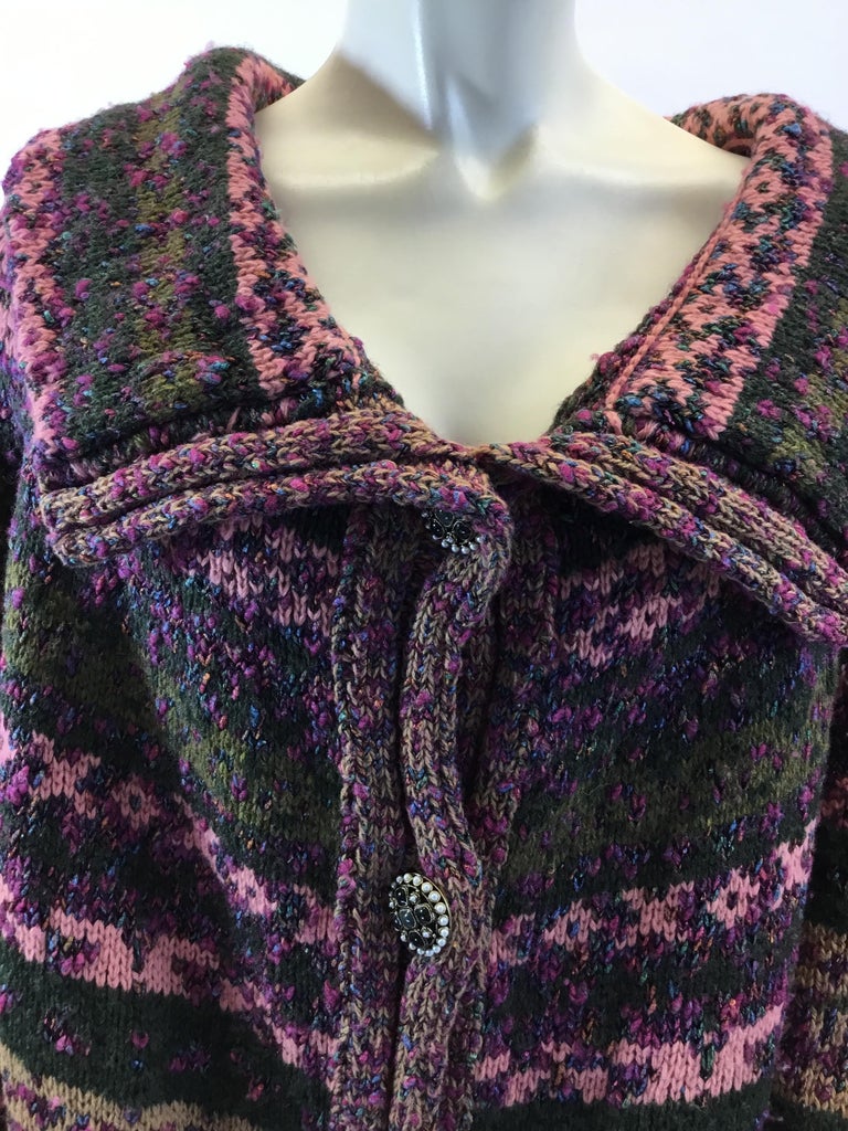 Chanel Multi-Color Wool Cardigan For Sale at 1stdibs