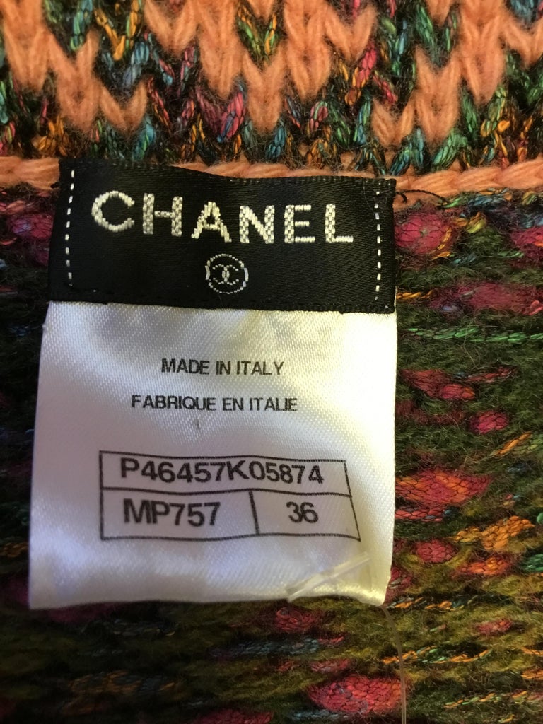 Chanel Multi-Color Wool Cardigan For Sale at 1stDibs