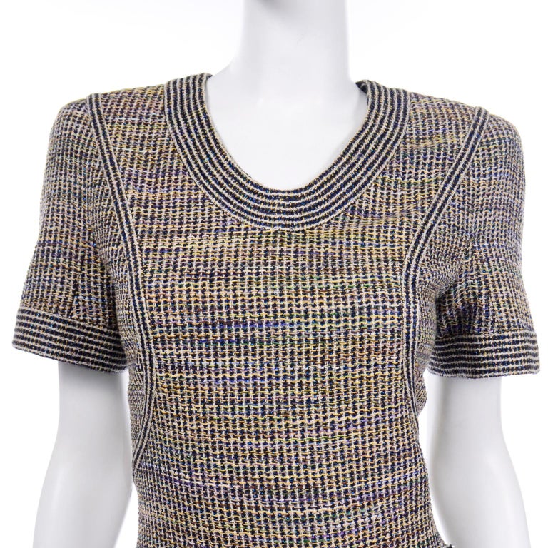 Chanel Multi-Colored Tweed Short Sleeve Dress Spring Summer 2015 For ...