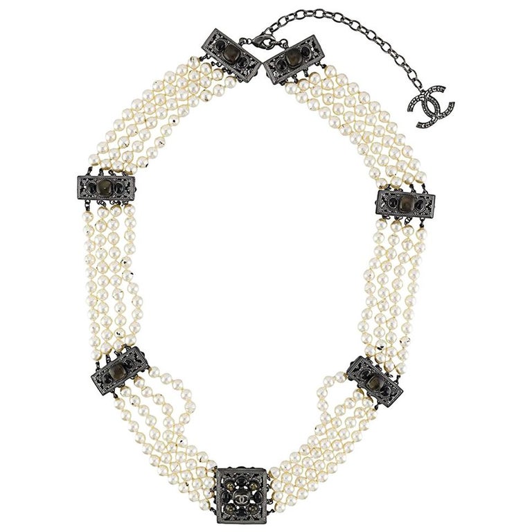 Chanel Multi Strand Pearl Necklace at 1stDibs