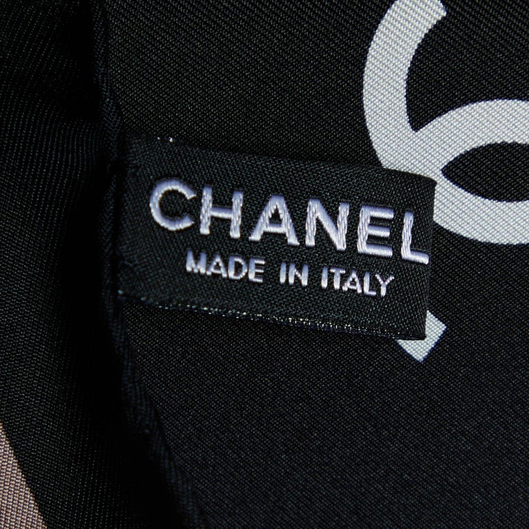 Chanel Multicolor Bags Print Silk Square Scarf For Sale at 1stDibs