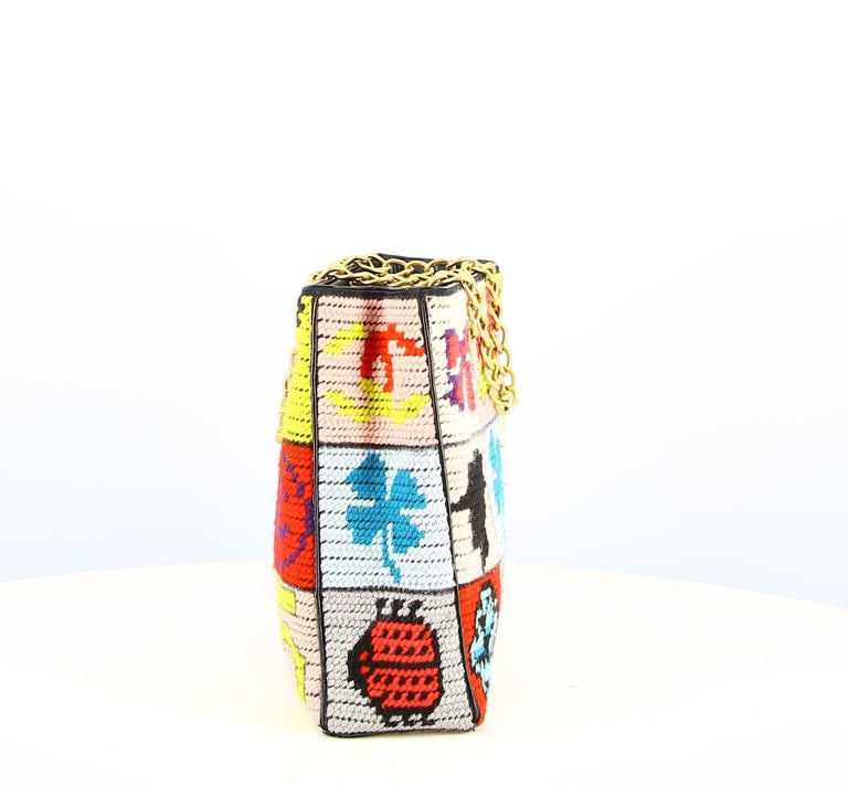 Chanel Multicolor Fabric Handbag at 1stDibs
