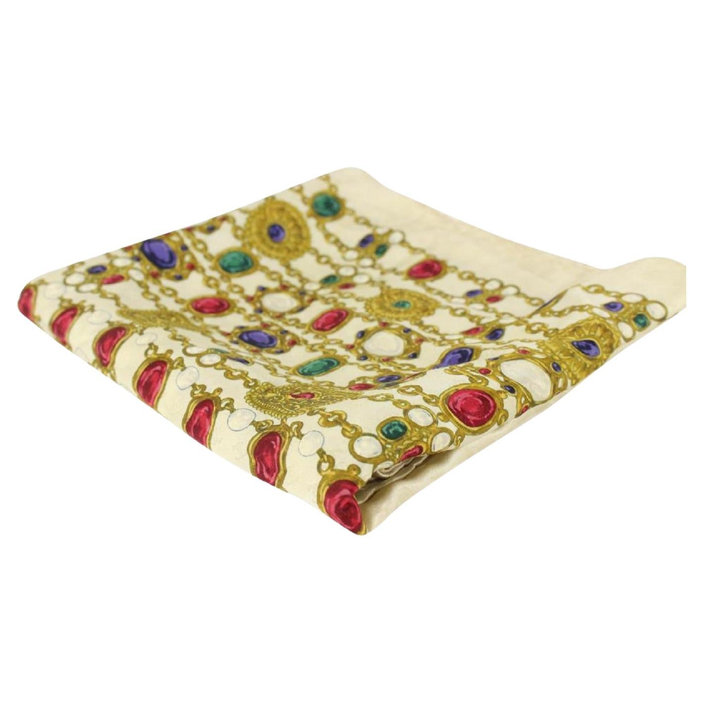 CHANEL ICONIC CHAIN MOTIF SCARF NAVY at 1stDibs | chanel chain scarf