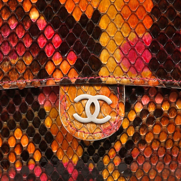 Chanel Multicolor Python Convertible Mini Flap Bag at 1stDibs