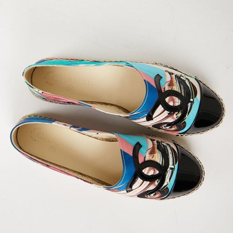 Chanel Multicolored Espadrilles T38 For Sale at 1stDibs