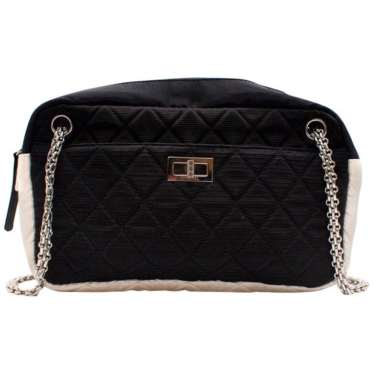 Chanel Navy Blue and White Camera Bag at 1stDibs