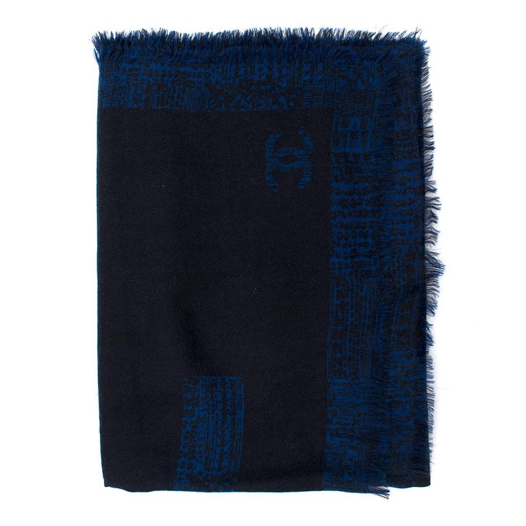 Chanel Navy and Blue Cashmere Scarf at 1stDibs | chanel cashmere scarf ...