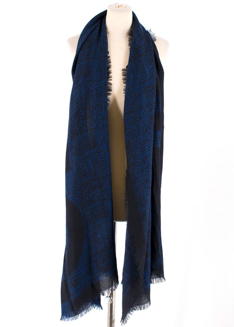 Chanel Navy and Blue Cashmere Scarf at 1stDibs | chanel cashmere scarf ...