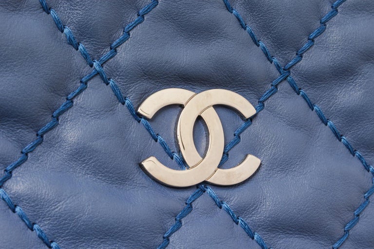 Chanel Navy Blue Quilted Leather Boy Camera Shoulder Bag For Sale at ...