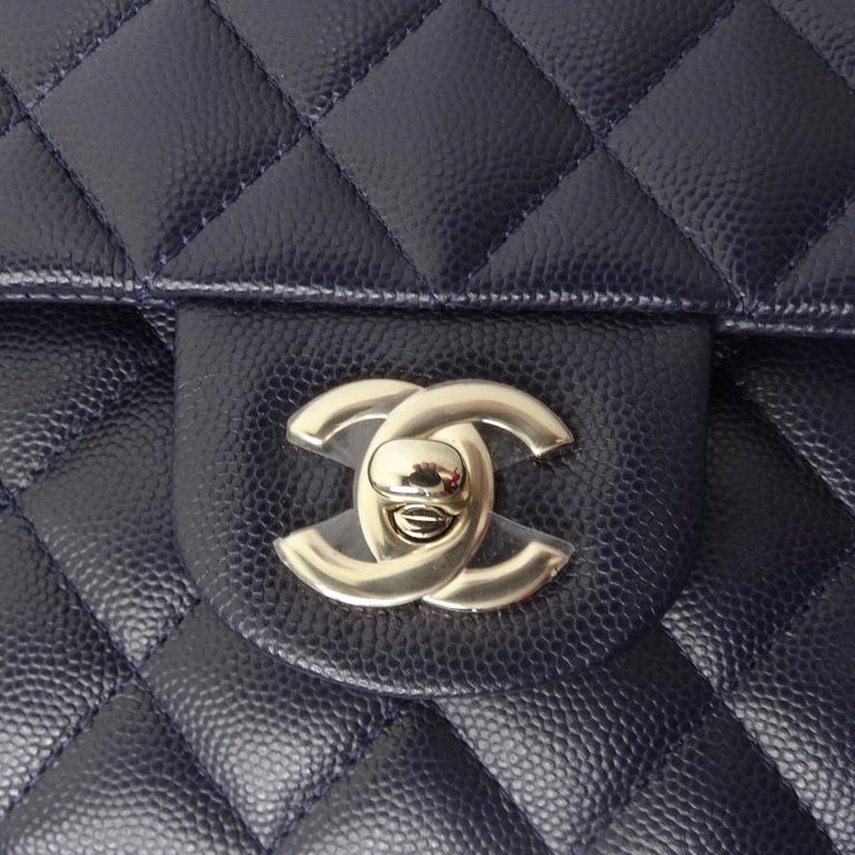 Chanel Navy Classic Double Flap For Sale at 1stDibs