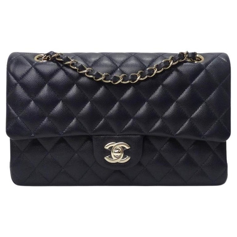 Chanel Navy Classic Double Flap For Sale at 1stDibs