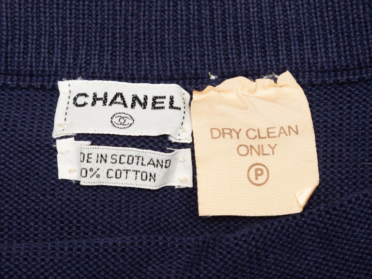 Chanel Navy Knit Pencil Skirt For Sale at 1stDibs