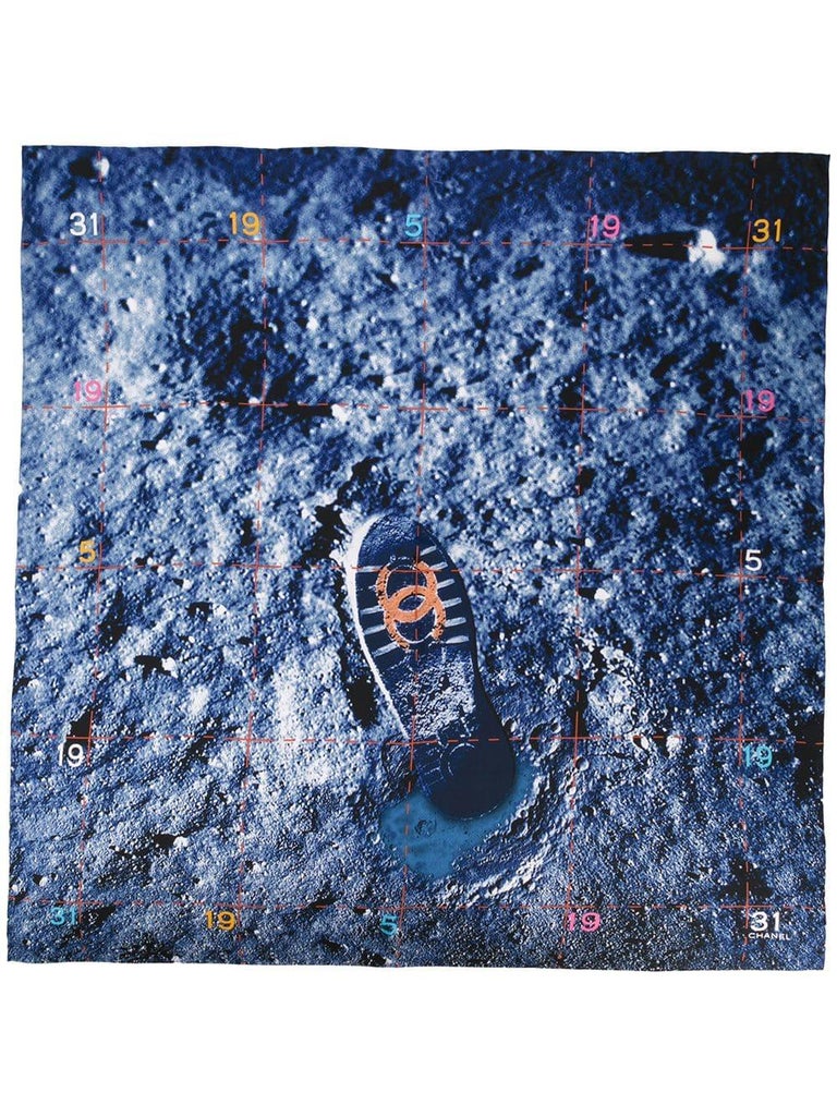 Chanel Navy Moon Footstep Scarf at 1stDibs | moon chanel