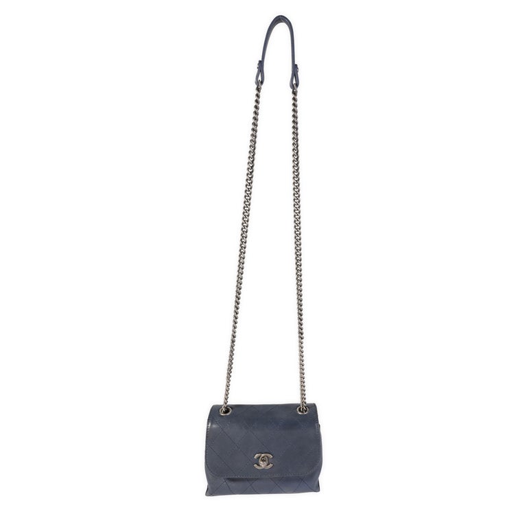 Chanel Navy Quilted Calfskin CC Mini Flap Bag For Sale at 1stDibs ...