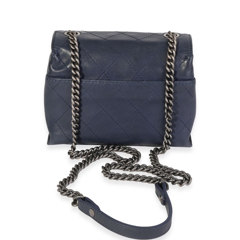 Chanel Navy Quilted Calfskin CC Mini Flap Bag For Sale at 1stDibs ...