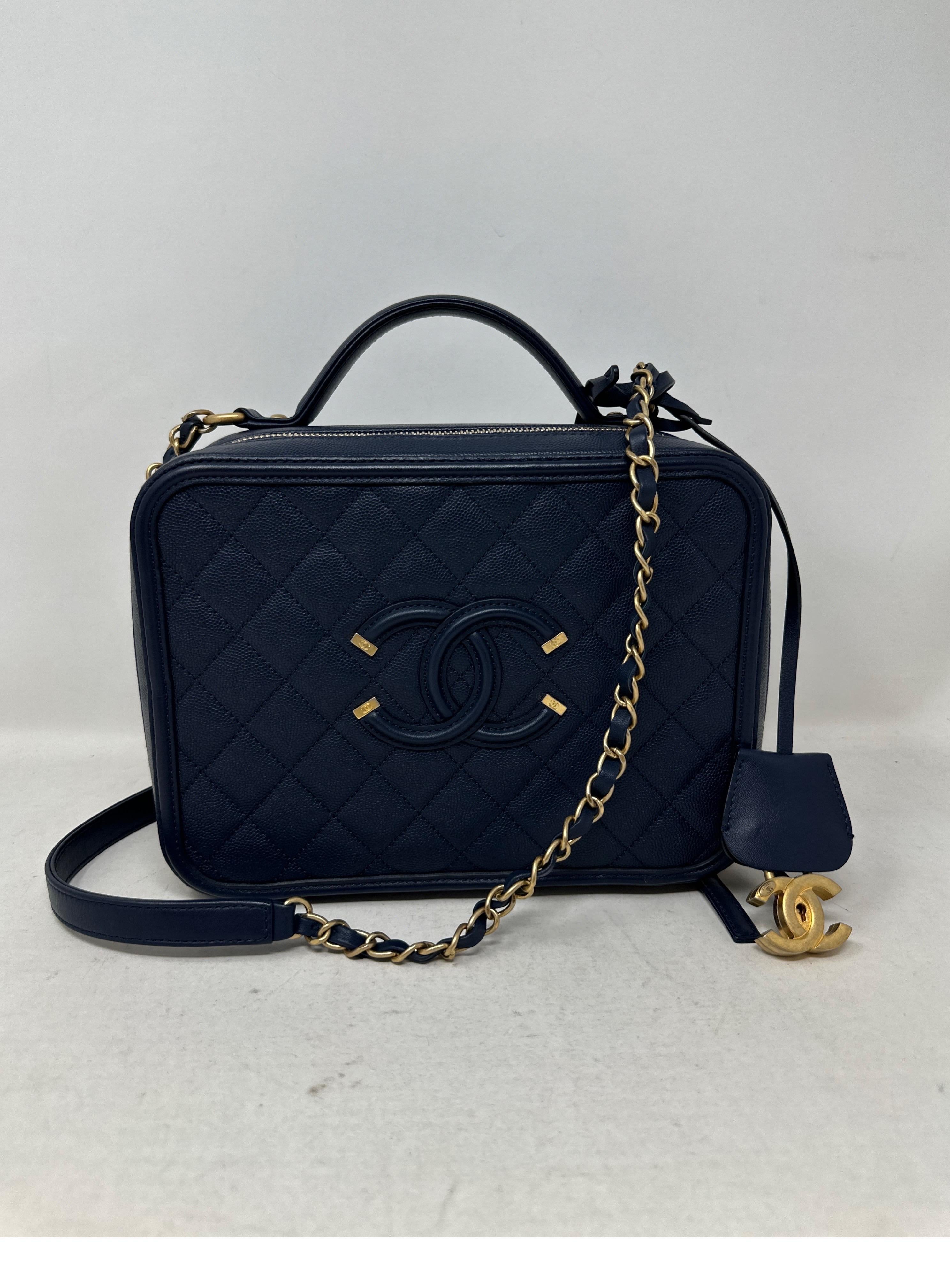 Chanel Navy Vanity Bag For Sale at 1stDibs