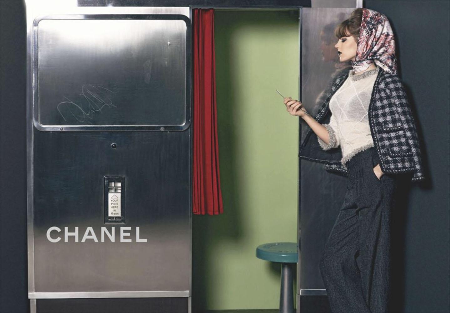 Chanel New Ad Campaign Black Tweed Jacket For Sale at 1stDibs