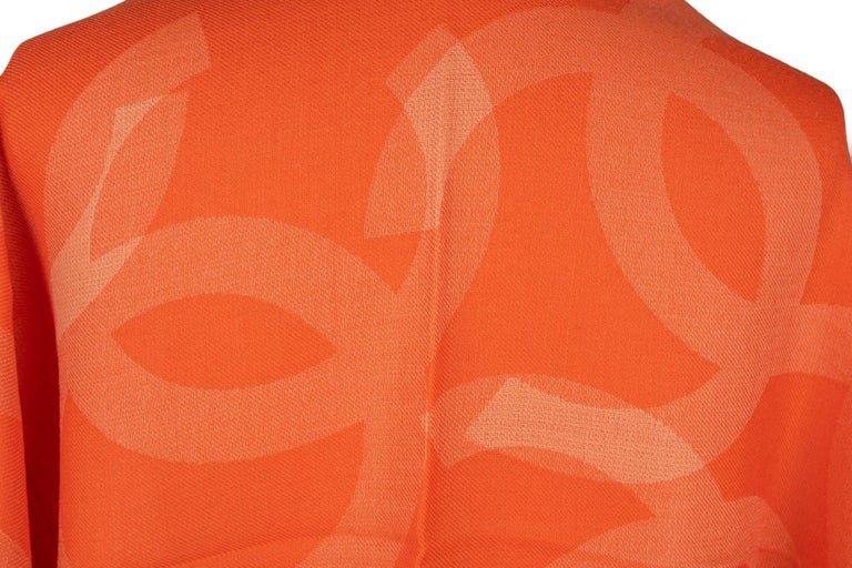 Chanel New Cashmere Shawl Orange For Sale at 1stDibs