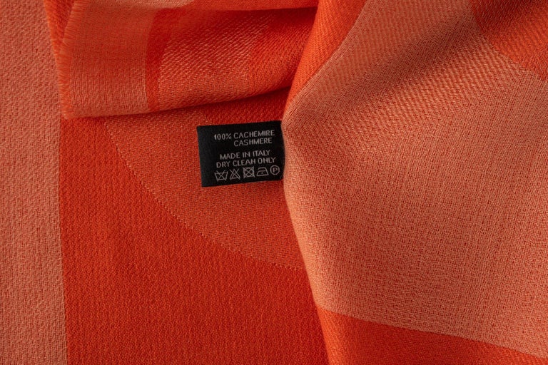 Chanel New Cashmere Shawl Orange For Sale at 1stDibs