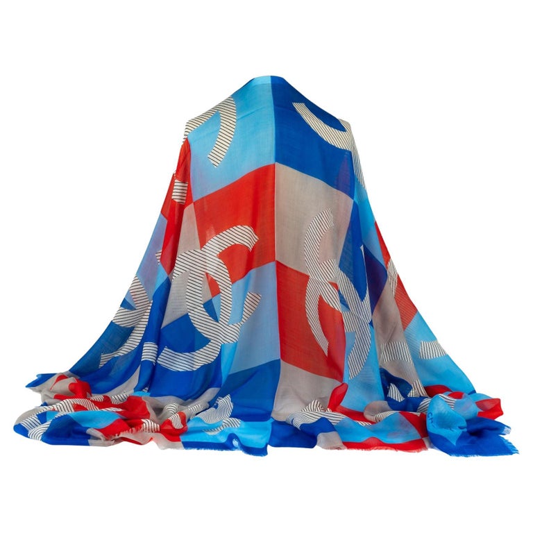 Chanel New Checkers Cashmere Shawl For Sale at 1stDibs