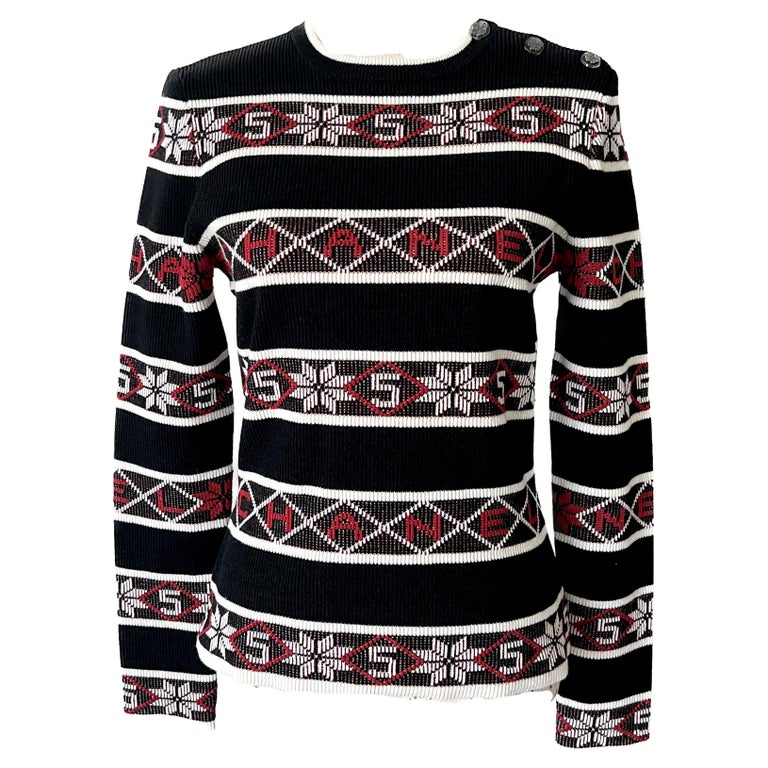 Chanel New Coco Neige Logo Jumper For Sale at 1stDibs