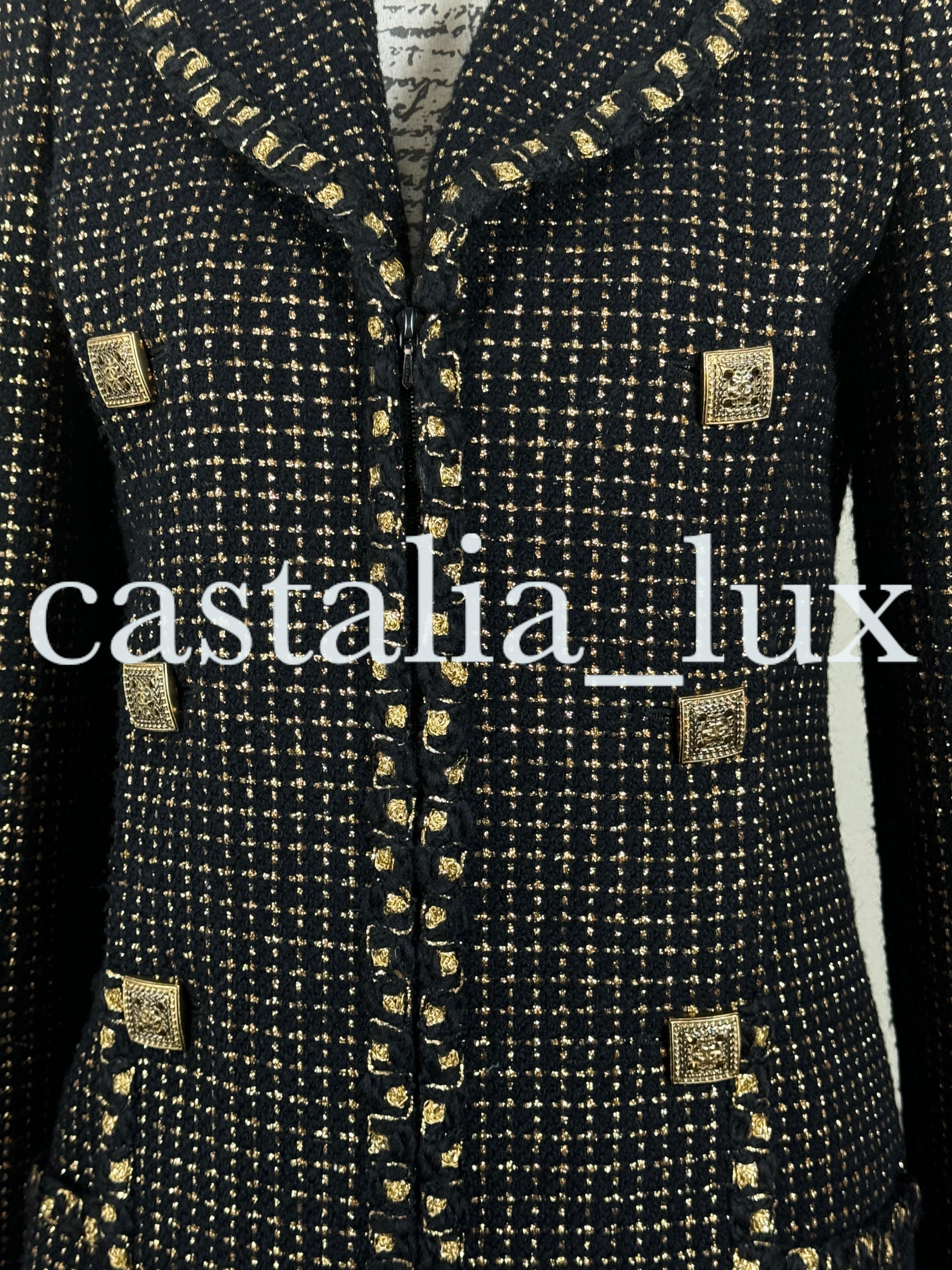 Chanel New Icon Paris / Byzance Black Tweed Jacket For Sale at 1stDibs