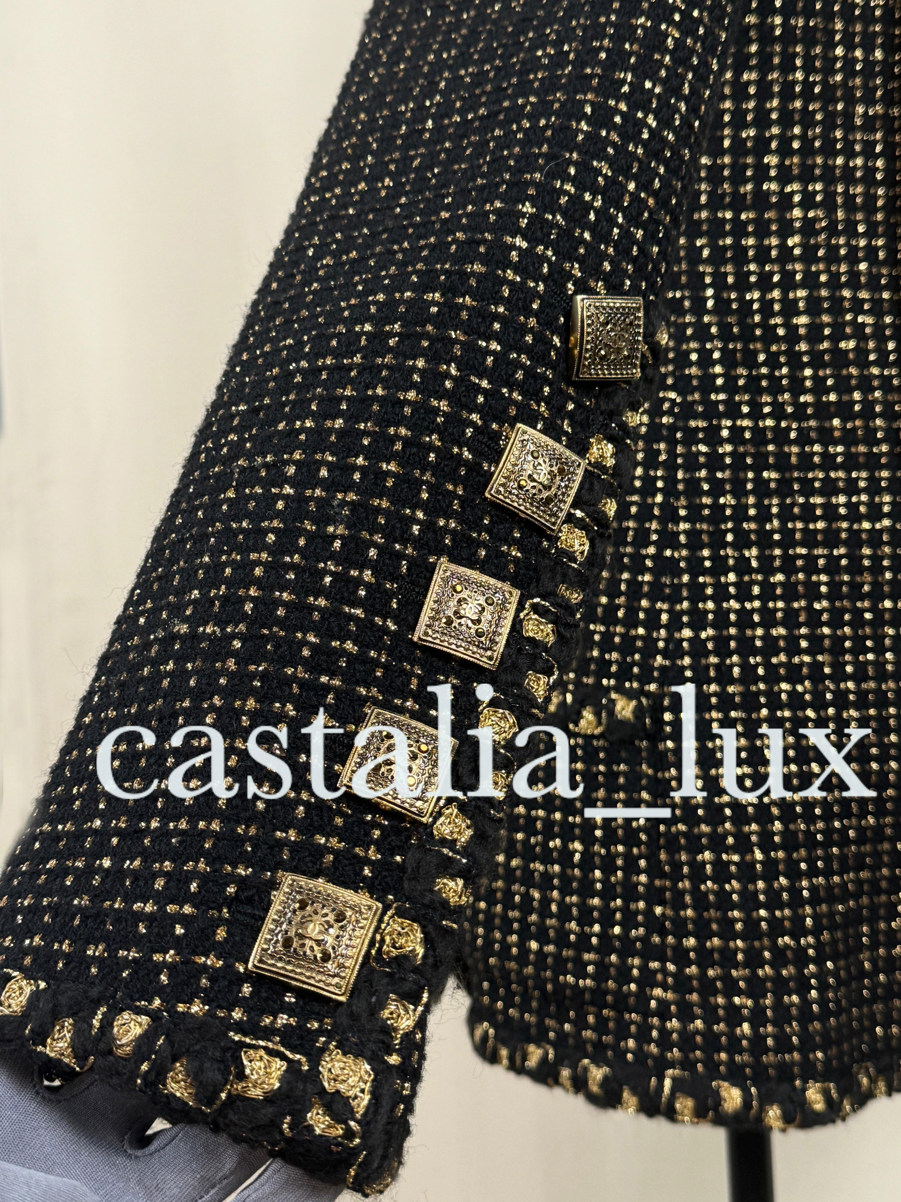 Chanel New Icon Paris / Byzance Black Tweed Jacket For Sale at 1stDibs