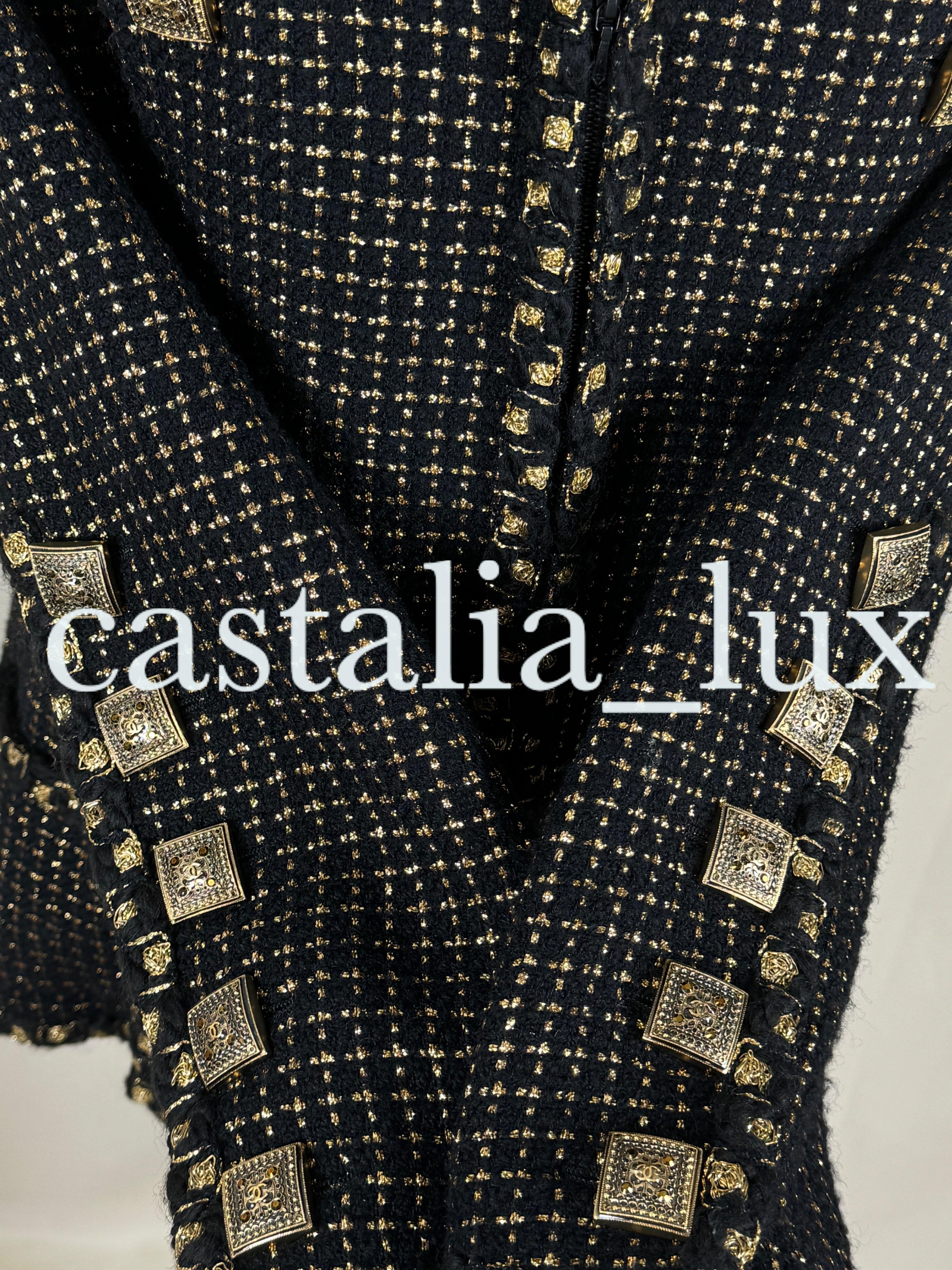 Chanel New Icon Paris / Byzance Black Tweed Jacket For Sale at 1stDibs