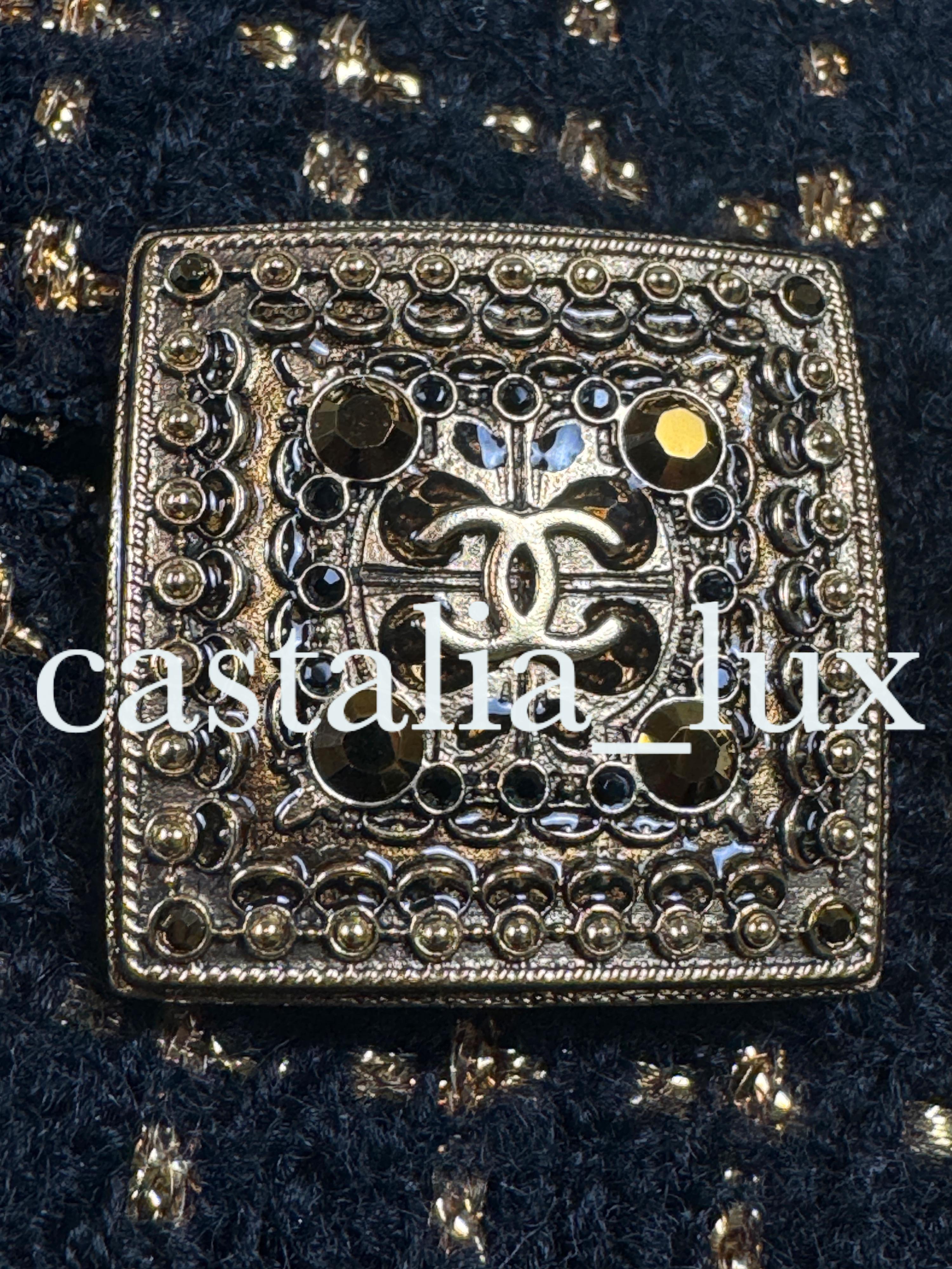 Chanel New Icon Paris / Byzance Black Tweed Jacket For Sale at 1stDibs