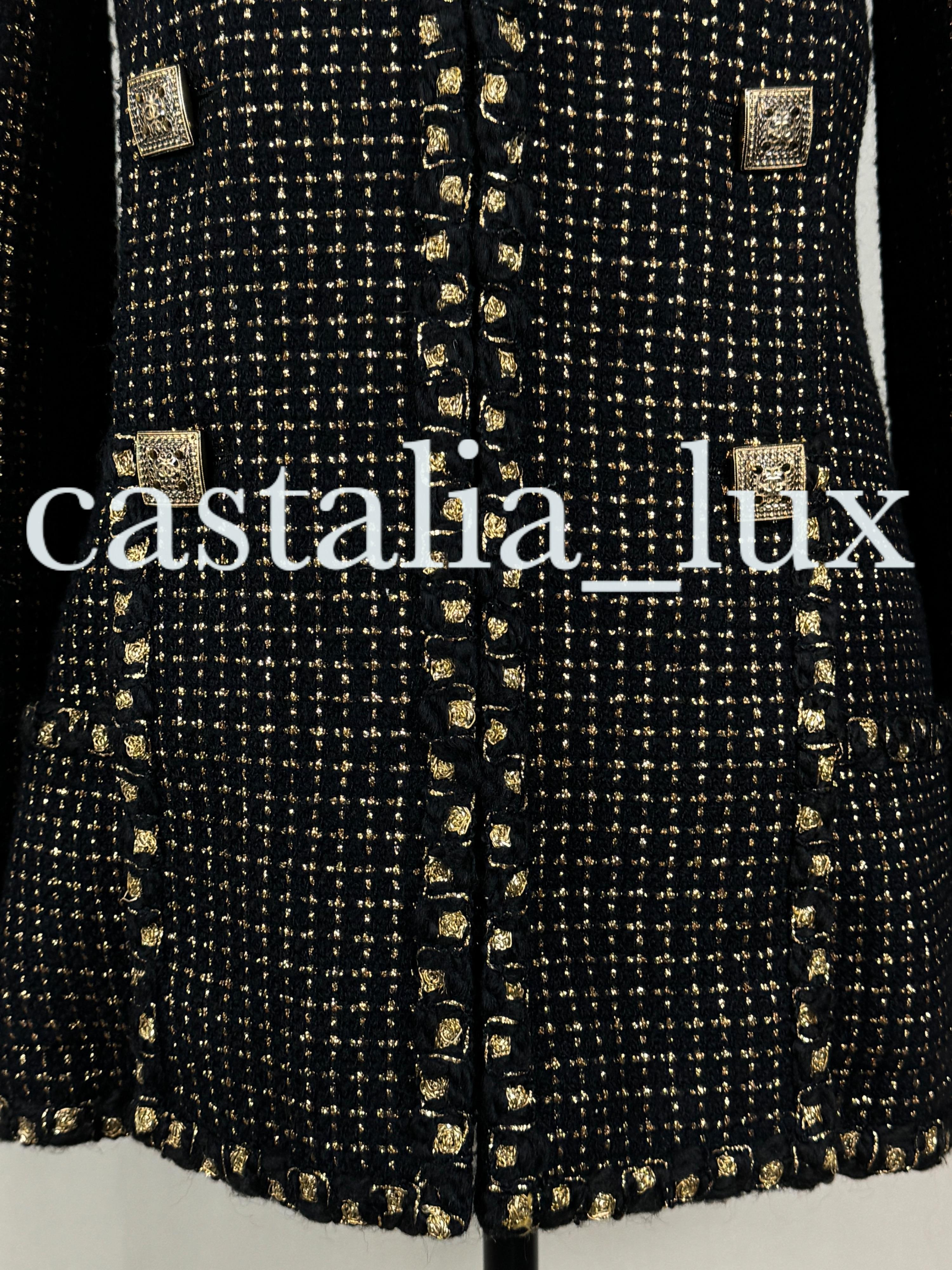 Chanel New Icon Paris / Byzance Black Tweed Jacket For Sale at 1stDibs