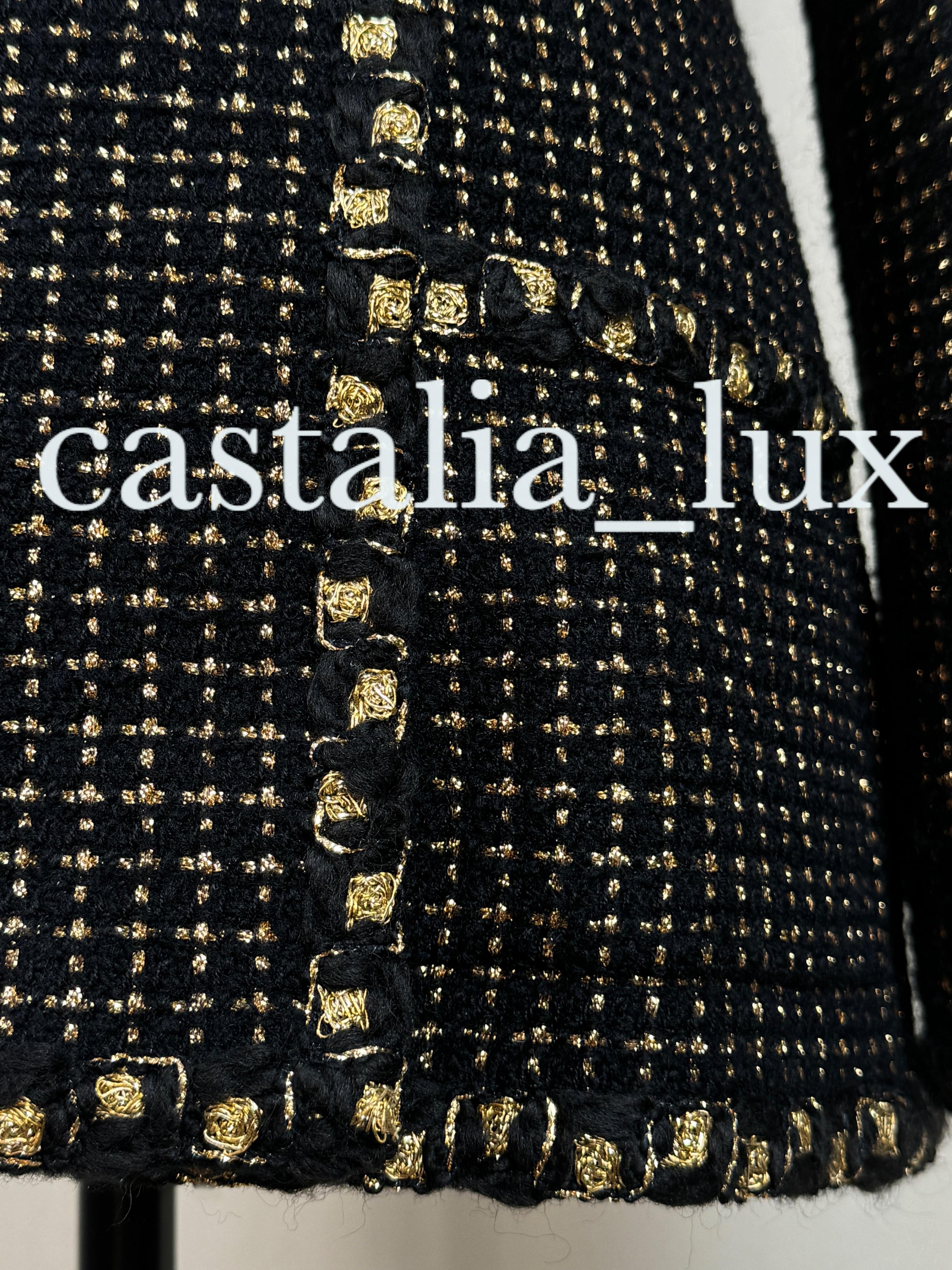 Chanel New Icon Paris / Byzance Black Tweed Jacket For Sale at 1stDibs