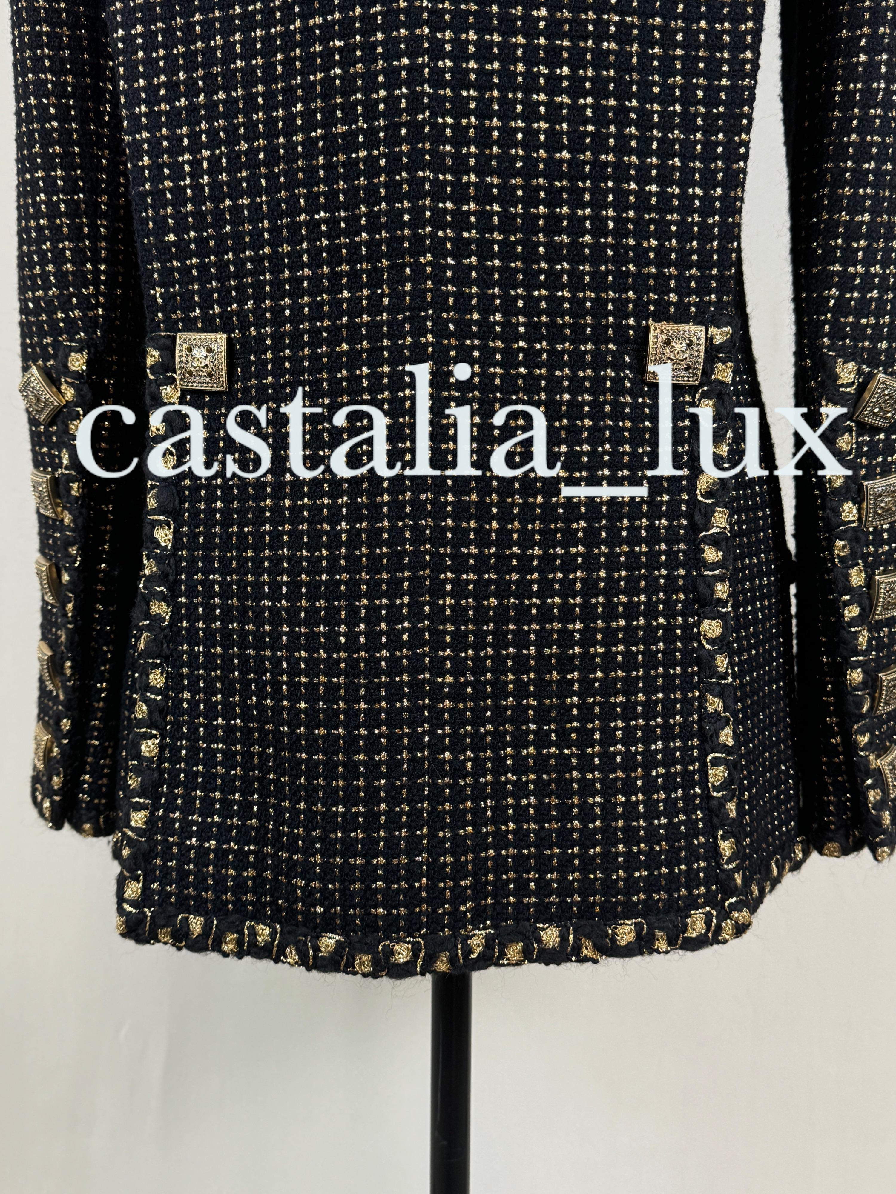 Chanel New Icon Paris / Byzance Black Tweed Jacket For Sale at 1stDibs