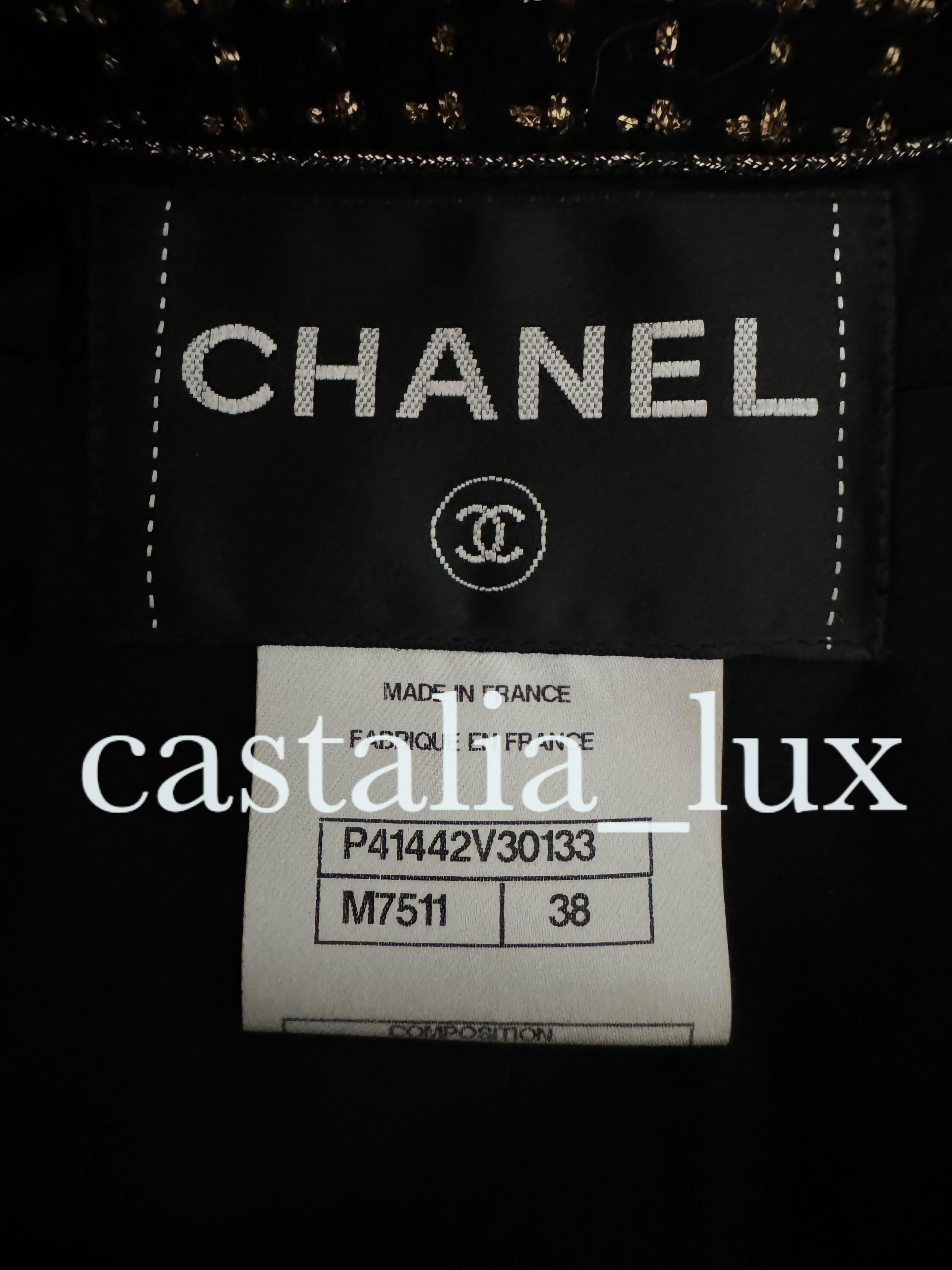 Chanel New Icon Paris / Byzance Black Tweed Jacket For Sale at 1stDibs